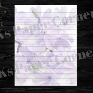 Purple Flowers Printable Stationery Set/printable Stationary - Etsy