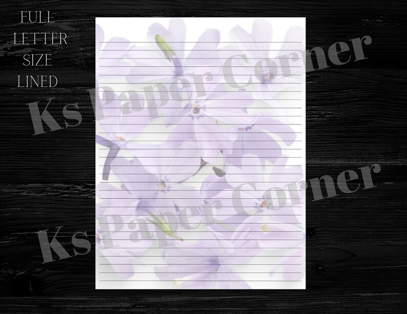 Purple Flowers Printable Stationery Set/printable Stationary - Etsy