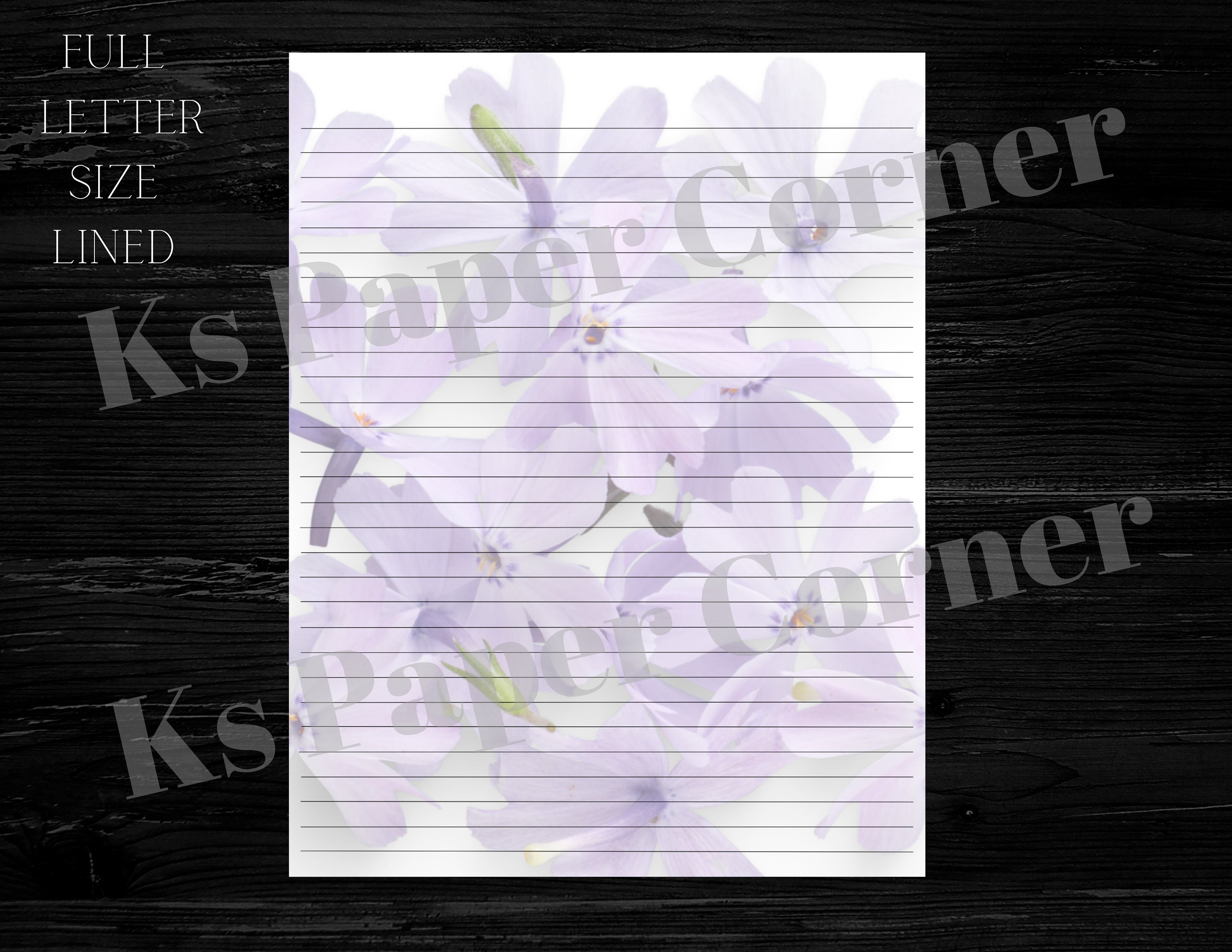 Purple Flowers Printable Stationery Set/printable Stationary Paper ...