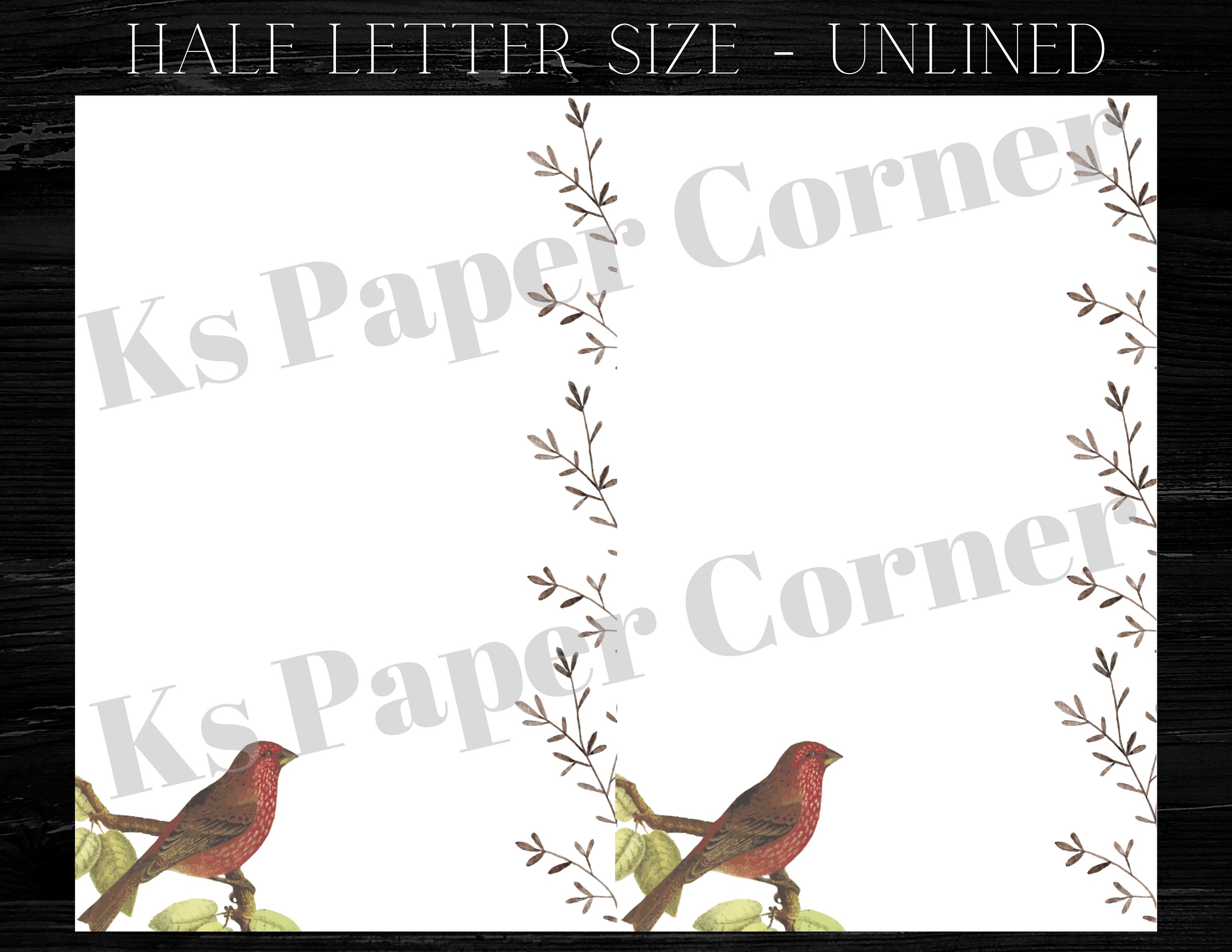 Bird and Twig Printable Stationery Set/printable Stationary - Etsy UK