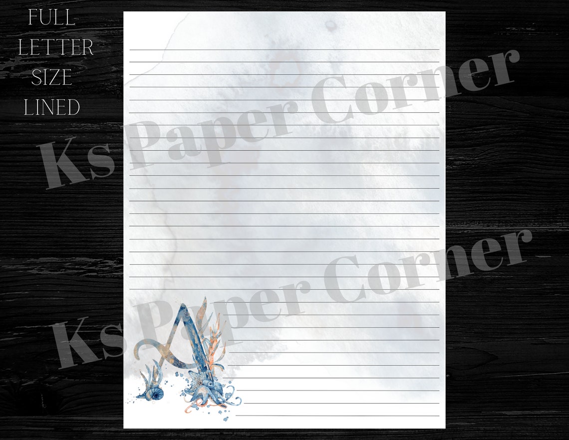 A Underwater Themed Printable Stationery Set/printable Stationary Paper ...