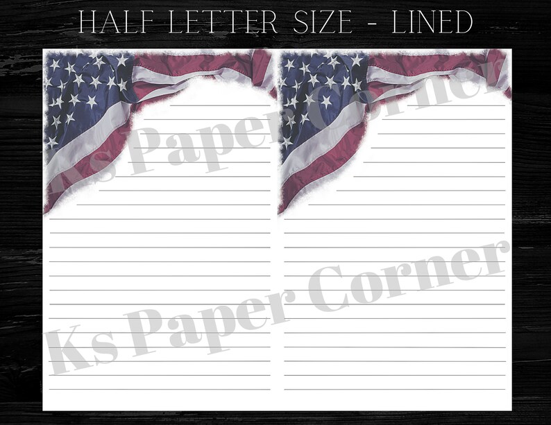 American Flag Printable Stationery Set/printable Stationary Paper ...