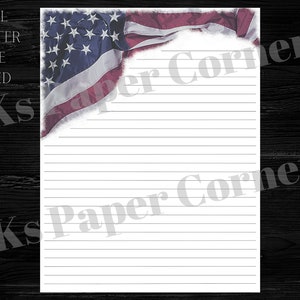 American Flag Printable Stationery Set/printable Stationary Paper ...