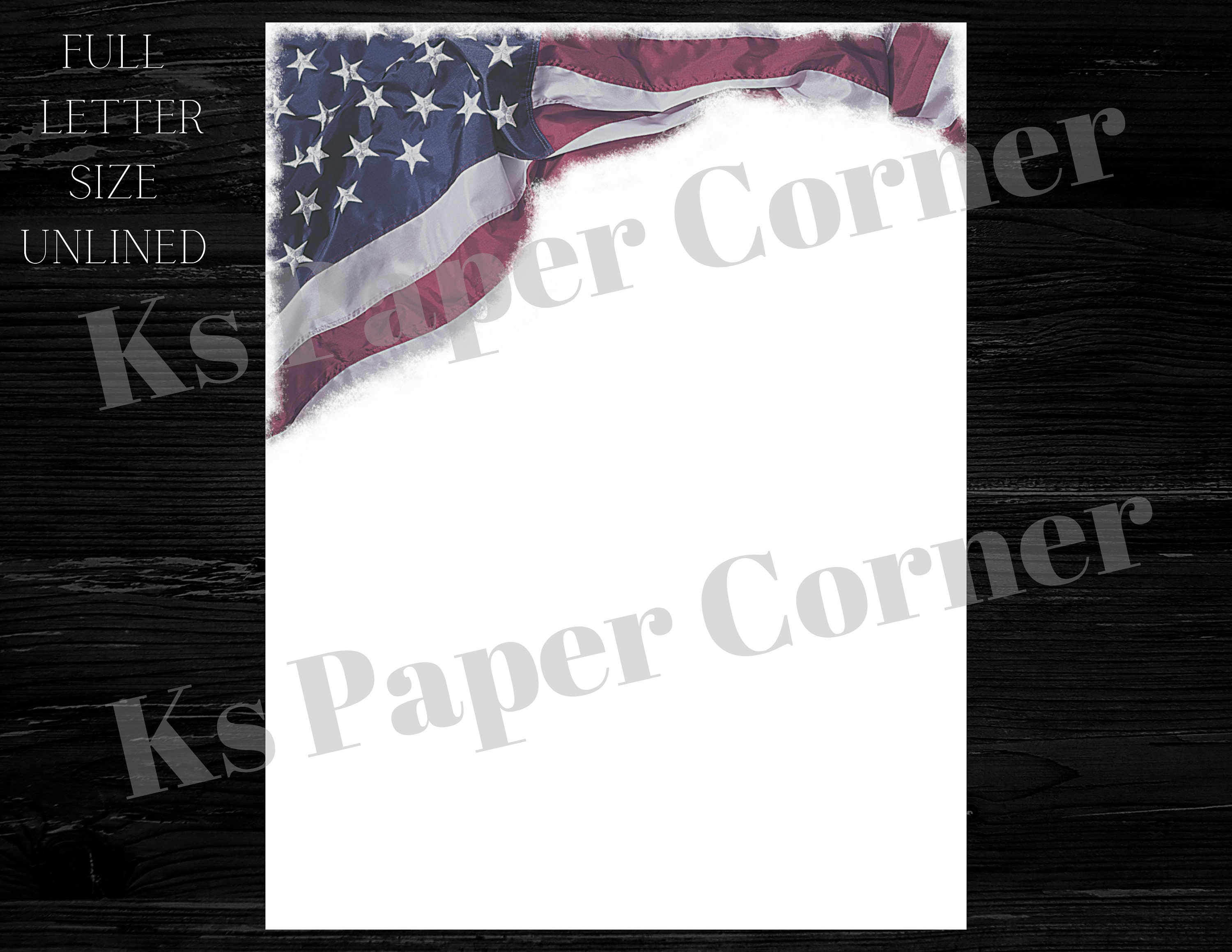 American Flag Printable Stationery Set/printable Stationary Paper ...