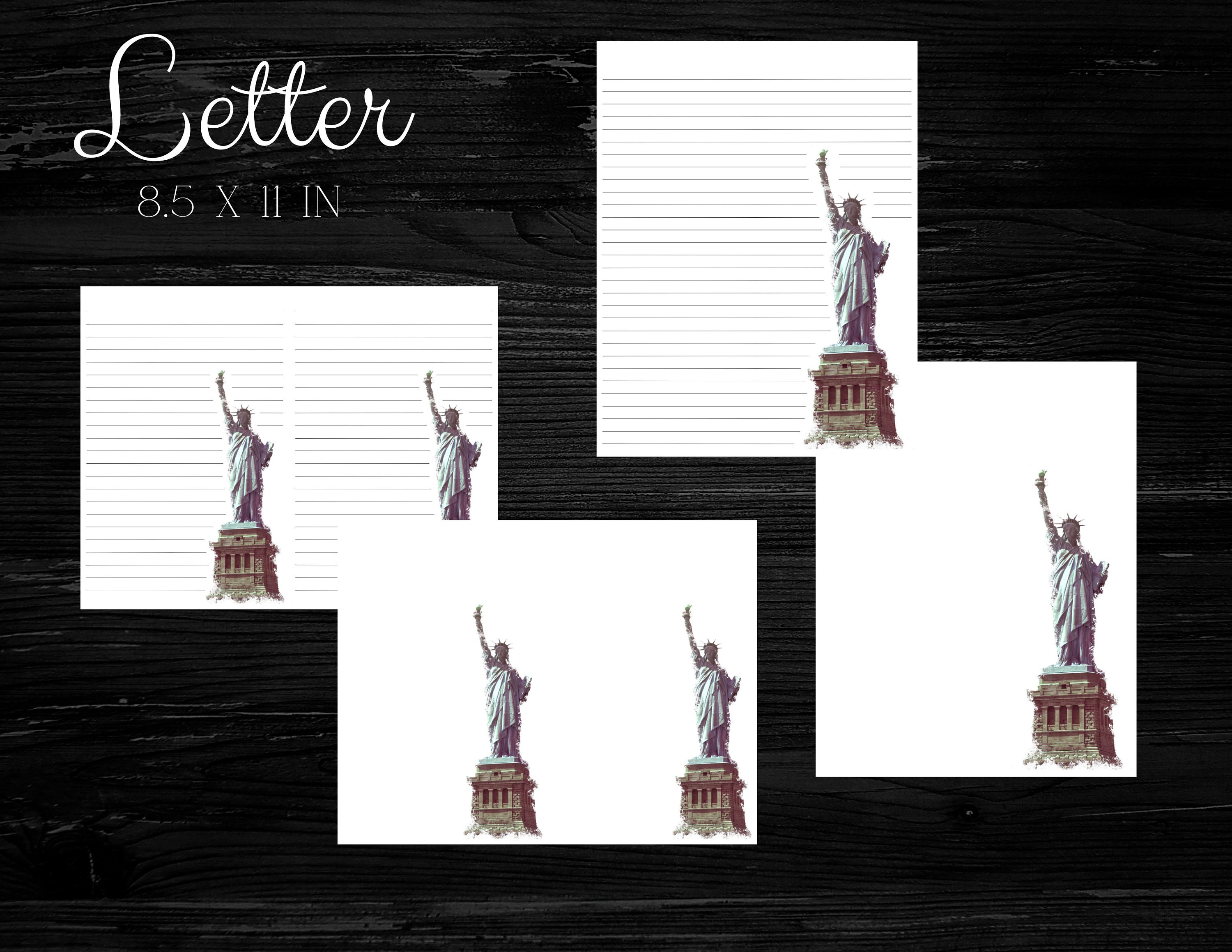 Statue of Liberty Printable Stationery Set/printable Stationary Paper ...