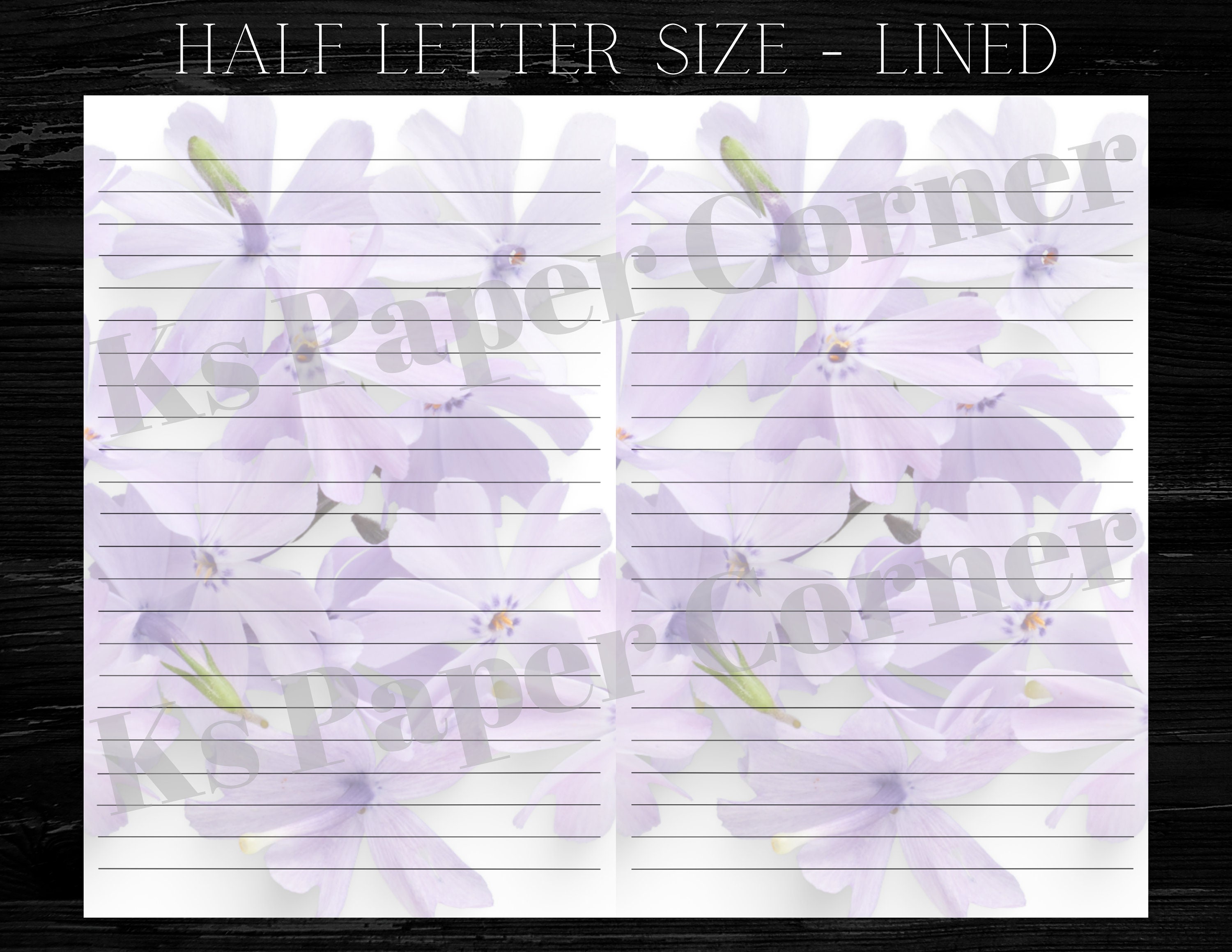 Purple Flowers Printable Stationery Set/printable Stationary Paper ...