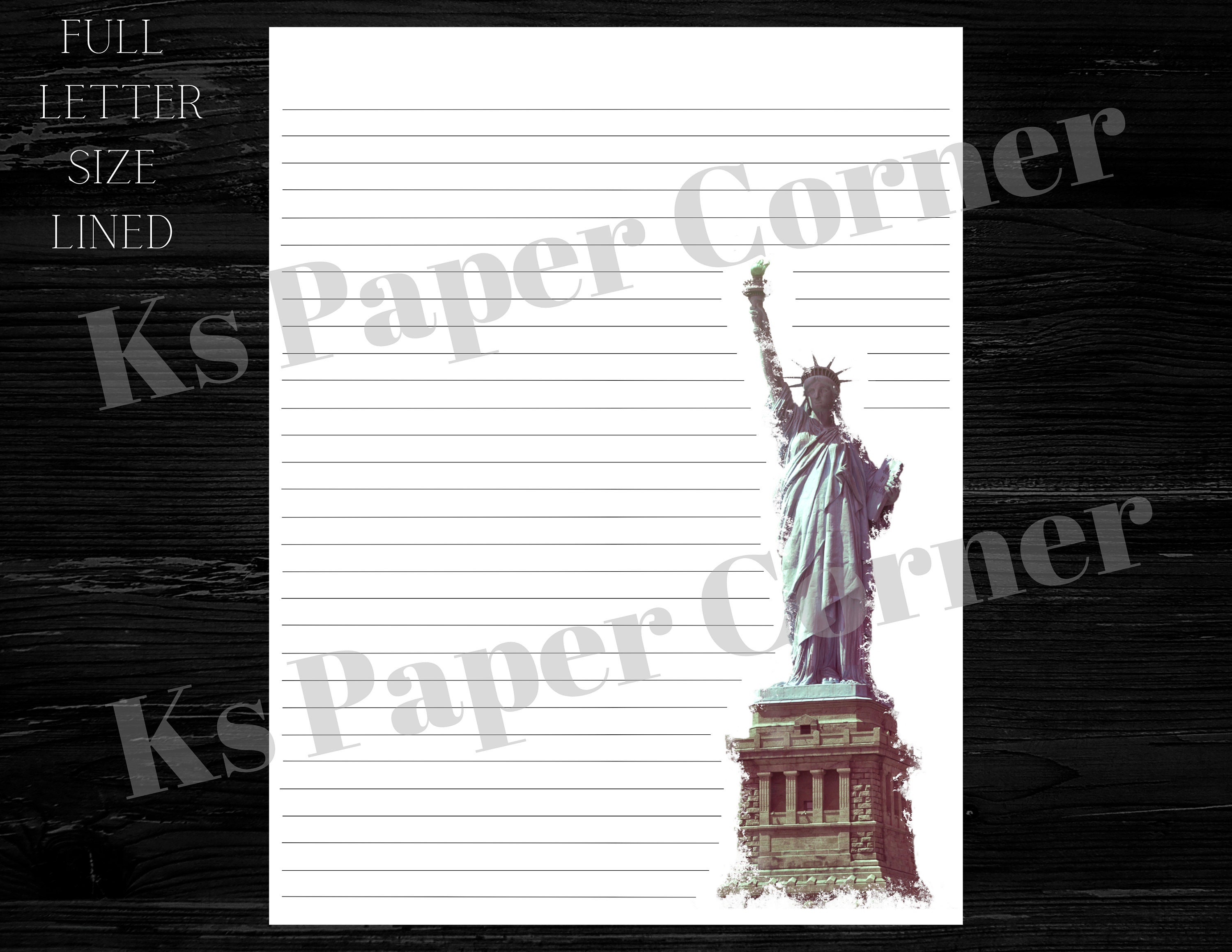 Statue of Liberty Printable Stationery Set/printable Stationary Paper ...