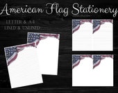 American Flag Printable Stationery Set/printable Stationary - Etsy