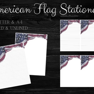 American Flag Printable Stationery Set/printable Stationary Paper ...