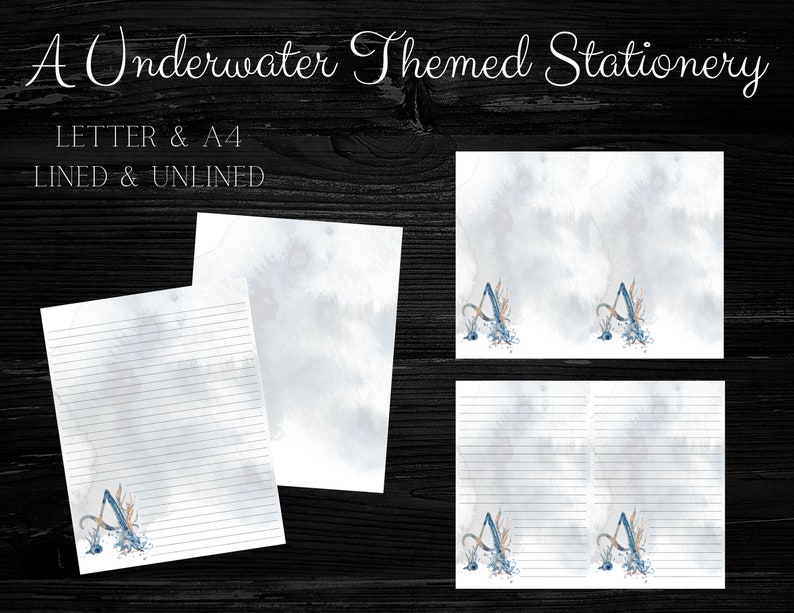 A Underwater Themed Printable Stationery Set/printable Stationary Paper ...