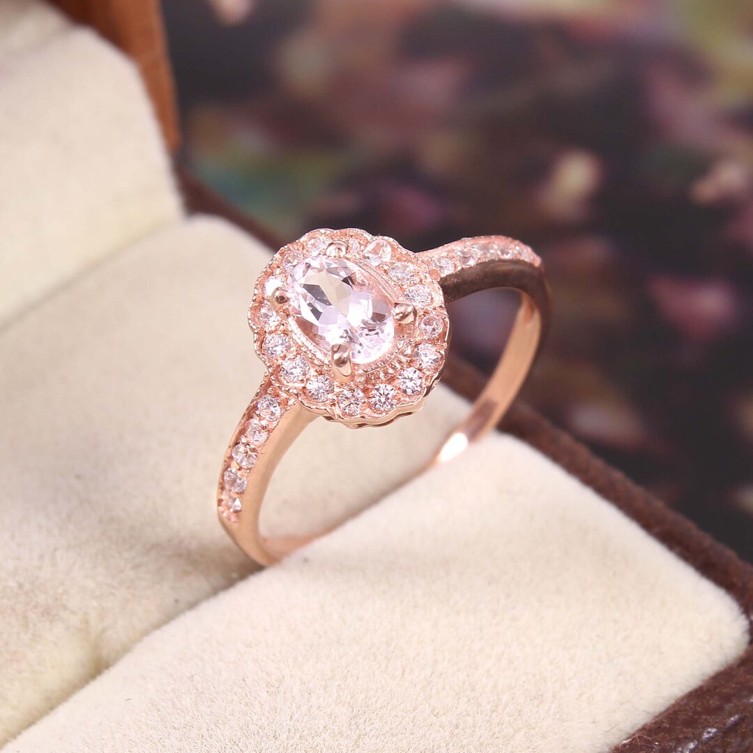 Natürlicher Morganit Ring-Oval Cut-925 Sterling - Etsy.de