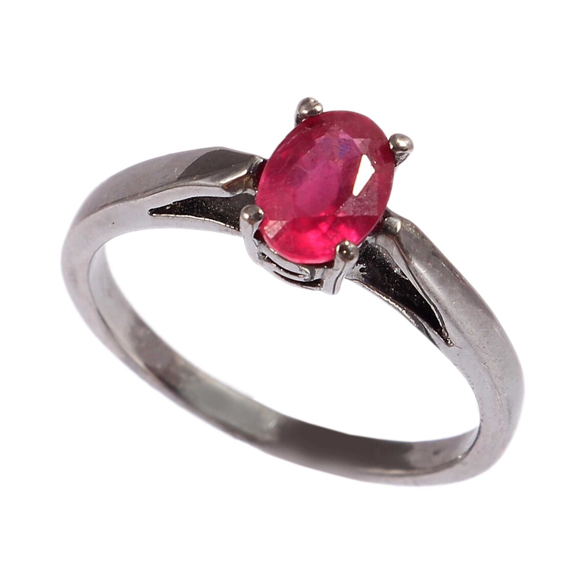 Natural Ruby Ring-brilliant Oval Cut Ruby-statement - Etsy