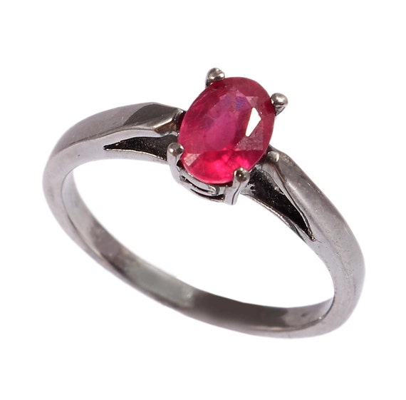 Natural Ruby Ring-brilliant Oval Cut Ruby-statement - Etsy
