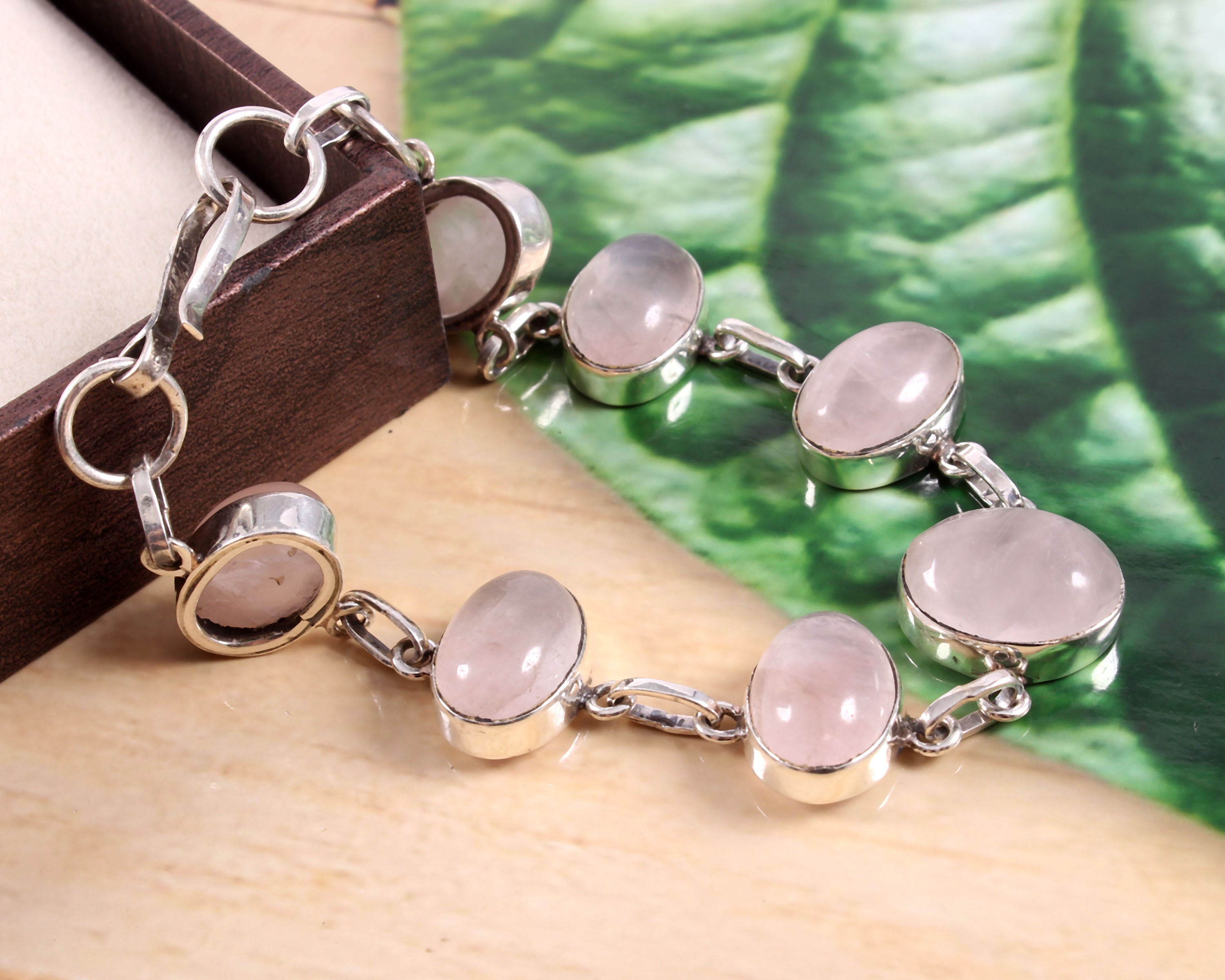 Natural Rose Quartz Bracelet Oval Cabochon Rose Quartz | Etsy Natural Rose Quartz Bracelet Oval Cabochon Rose Quartz | Etsy