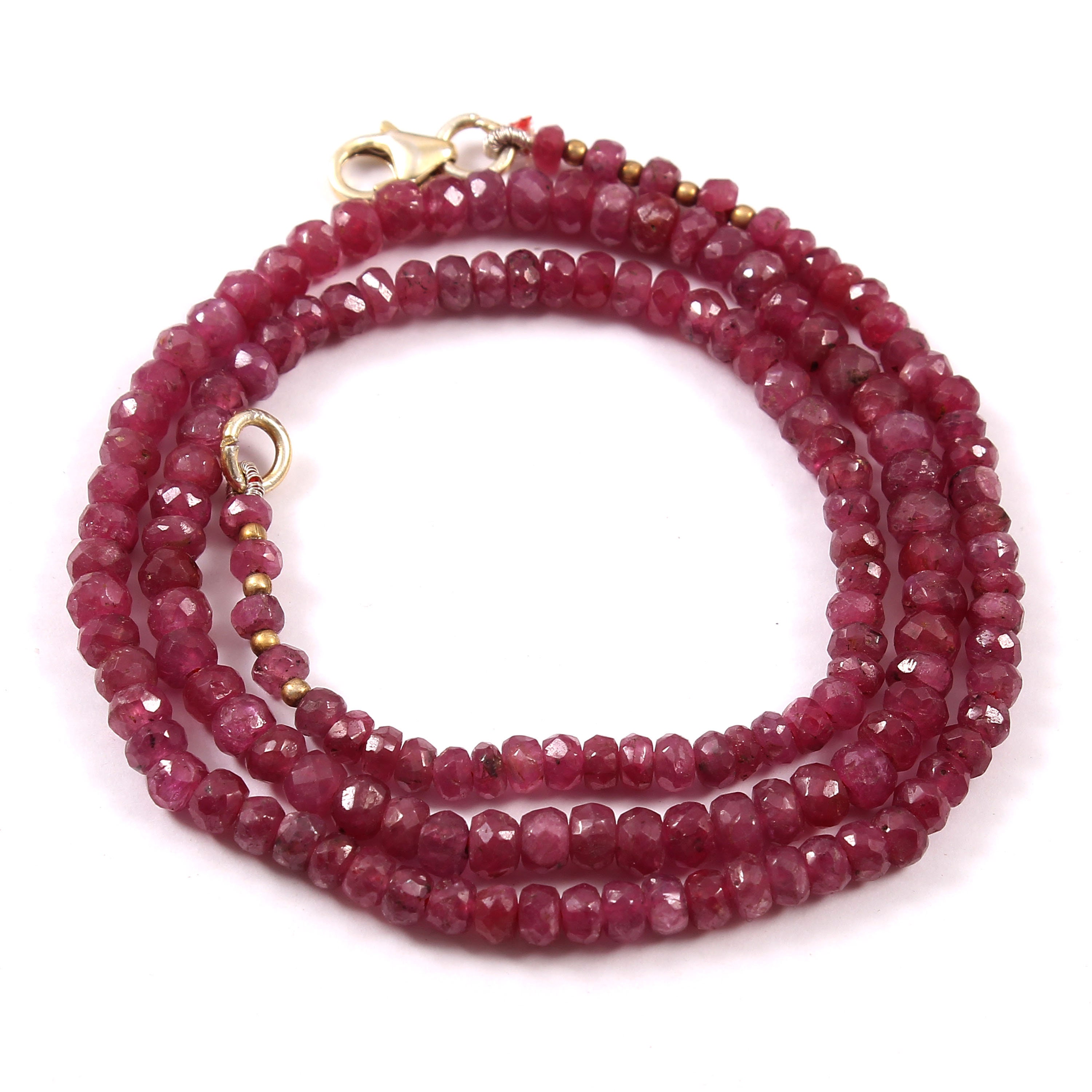 Natural Ruby Beaded Necklace Ruby faceted 3.5mm to 5mm | Etsy