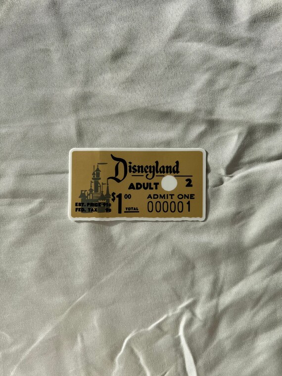 Retro Disneyland Ticket Stub Sticker - Etsy