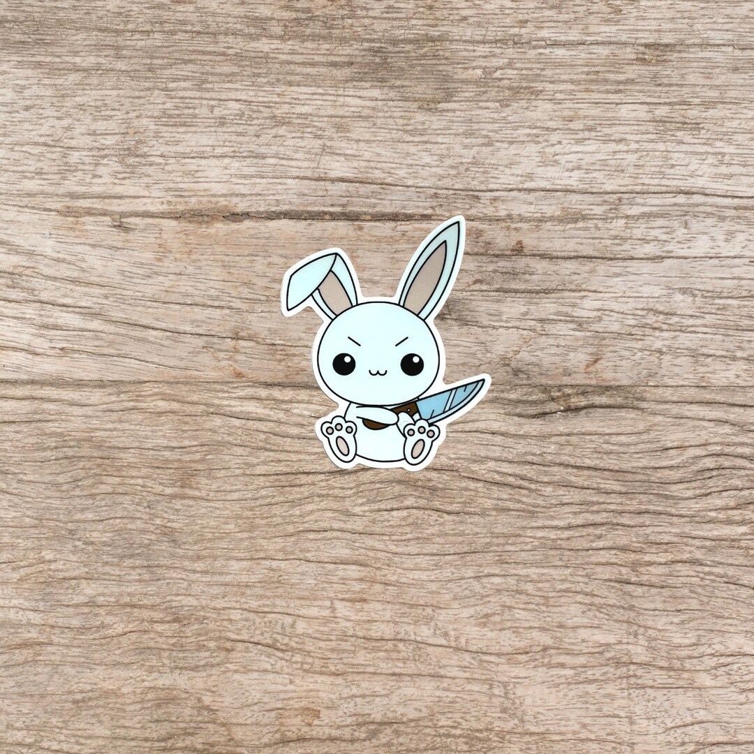 Bunny With a Knife Sticker - Etsy