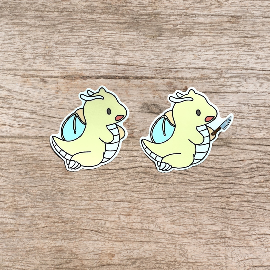 Dragonite and Knife Sticker - Etsy