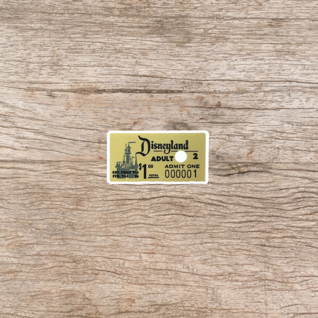 Retro Disneyland Ticket Stub Sticker - Etsy