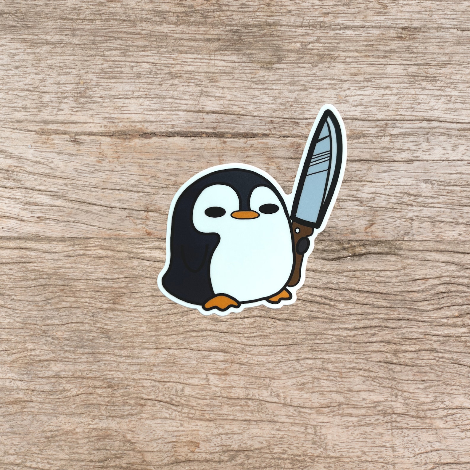 Penguin With a Knife Sticker - Etsy