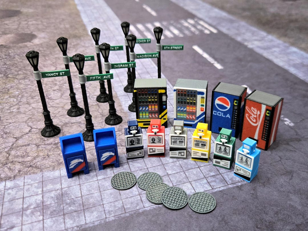 Miniature Urban Street Set 1 for 28mm to 32mm Scale Terrain Zombicide ...