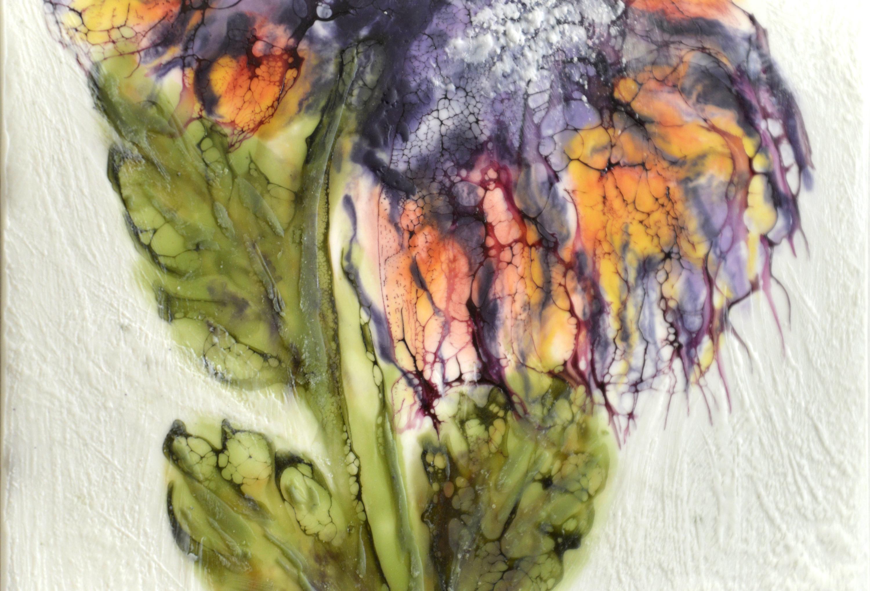 Abstract Flowers | Original Encaustic Art | Handcrafted Beeswax ...