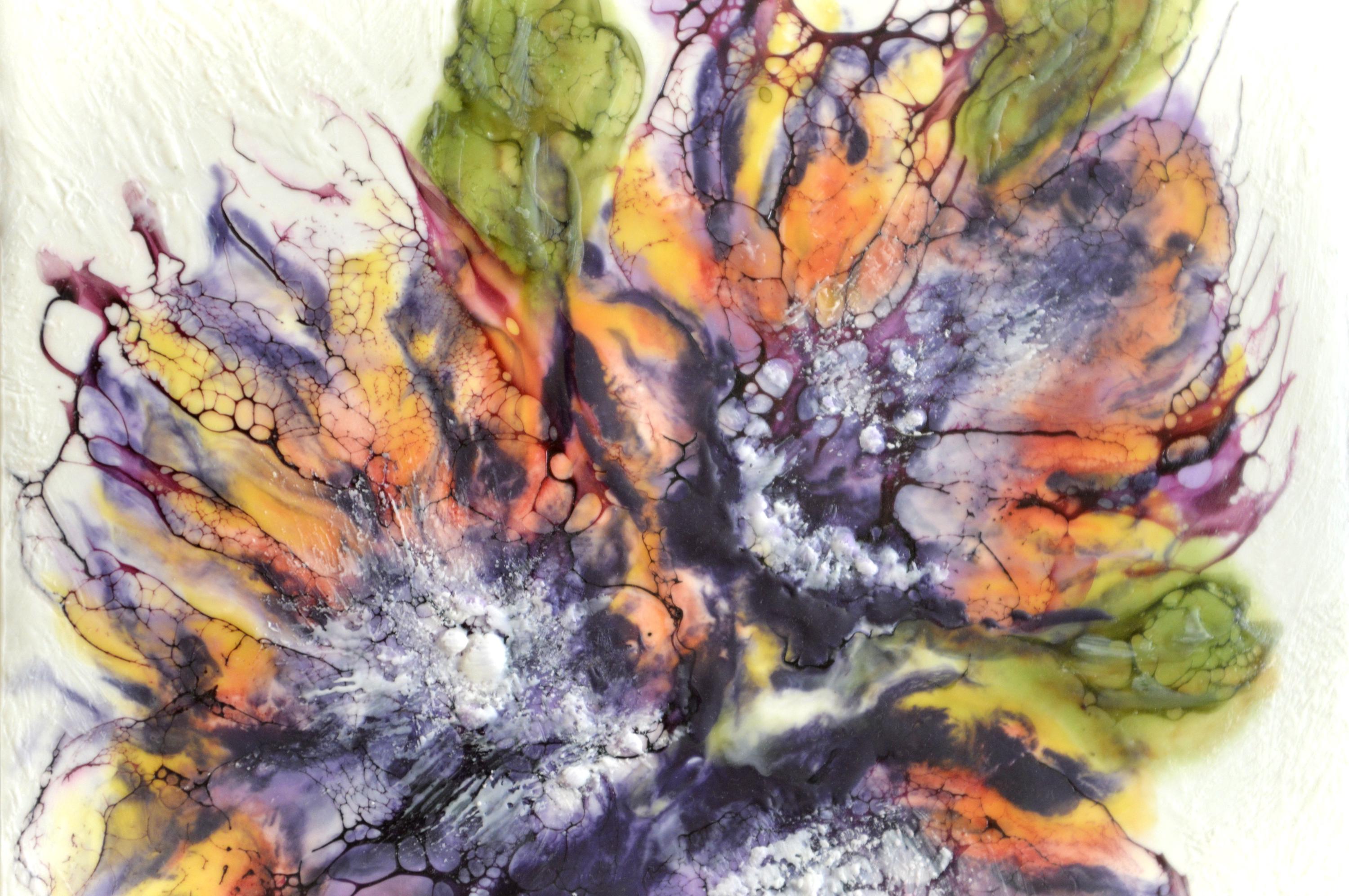 Abstract Flowers | Original Encaustic Art | Handcrafted Beeswax ...