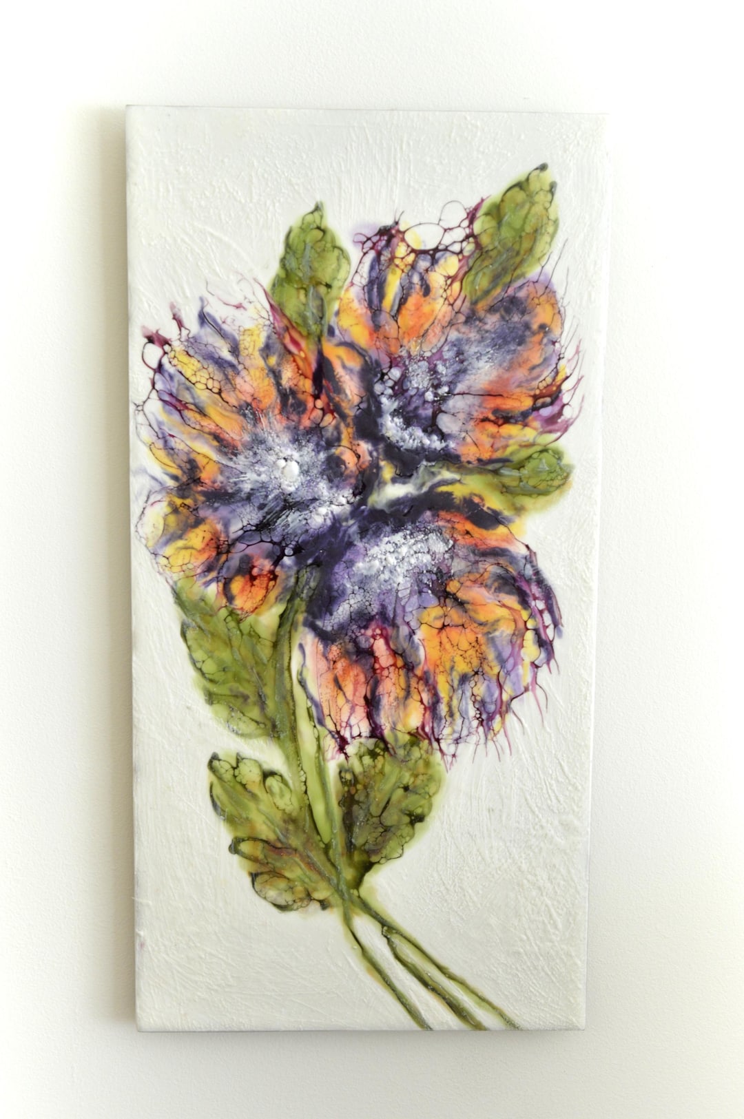 Abstract Flowers | Original Encaustic Art | Handcrafted Beeswax ...