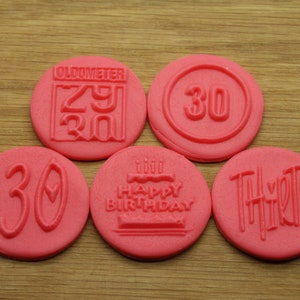 30th Birthday Mini Debosser Stamps, Embosser for Cookies, Cupcakes ...