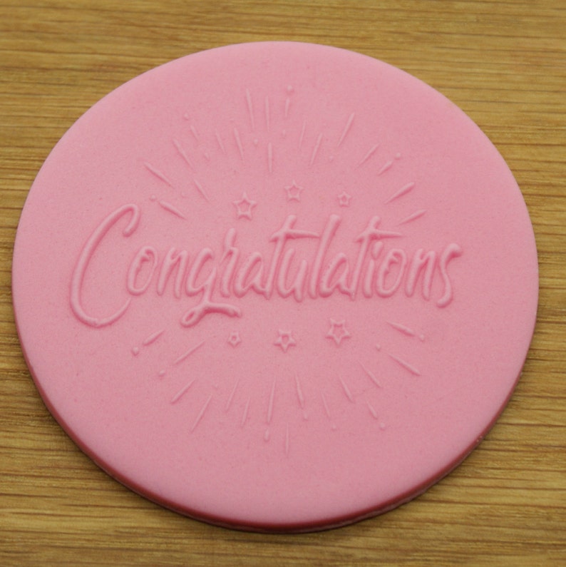 Congratulations Embosser, Fondant Cookies , Debosser Stamp, Fondant ...