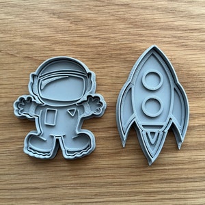 Spaceman and Rocket Stamp and Cutter Sets for Fondant Cupcakes Cookies ...