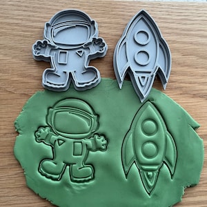 Spaceman and Rocket Stamp and Cutter Sets for Fondant Cupcakes Cookies ...