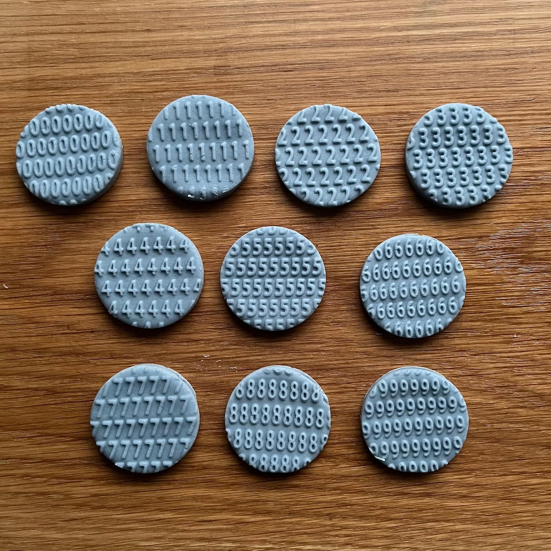 Number Texture Roller, Numbers Stamps, Fondant Cookie Stamp, Set of ...