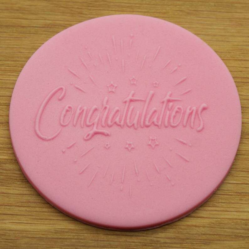 Congratulations Embosser, Fondant Cookies , Debosser Stamp, Fondant ...
