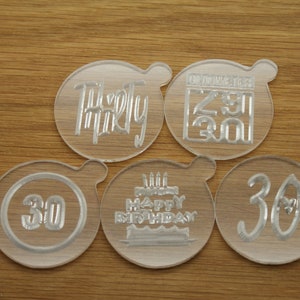 30th Birthday Mini Debosser Stamps, Embosser for Cookies, Cupcakes ...
