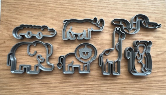 Safari / Jungle Animals Cookie Cutters for Fondant Cupcakes - Etsy UK