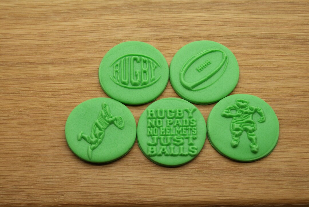 Rugby Mini Debosser Stamps, Embosser for Cookies, Cupcakes, and Cake ...