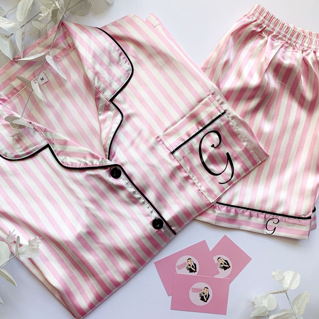 Personalised Pyjamas | Pink Personalised Pjs | Satin Personalised ...