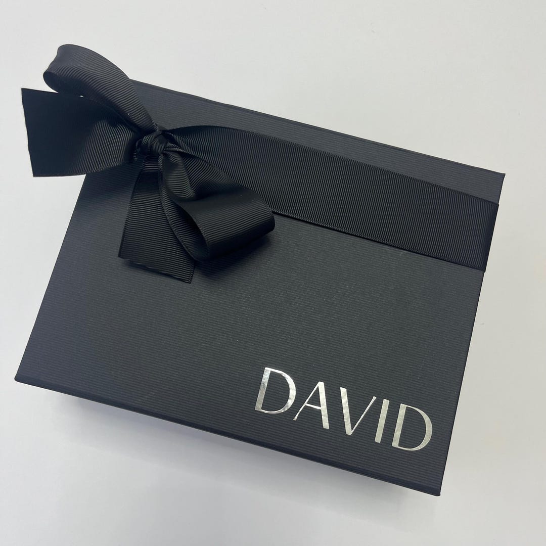 Personalised Black Christmas Gift Box | Chic Christmas Gift Box Black ...