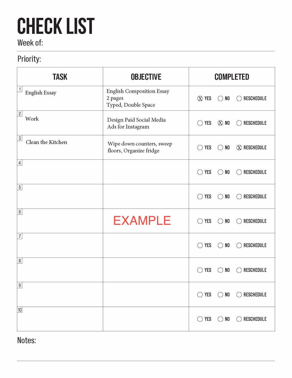 Weekly and Daily Checklist Printable PDF - Digital Printable to Do ...