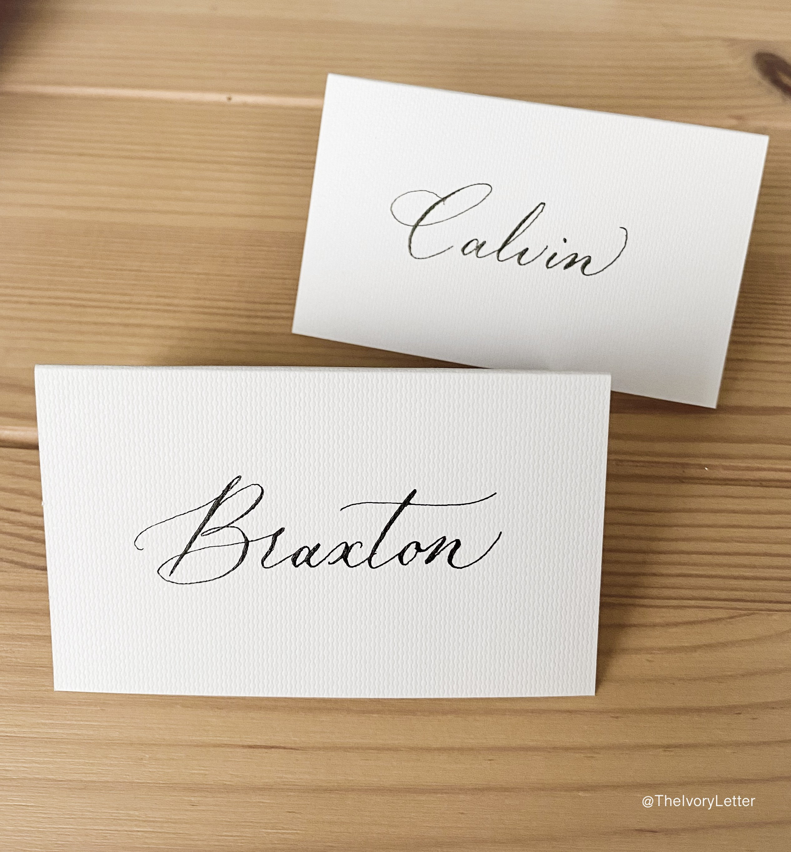 Folded Name Cards Calligraphy Place Cards Elegant Wedding - Etsy