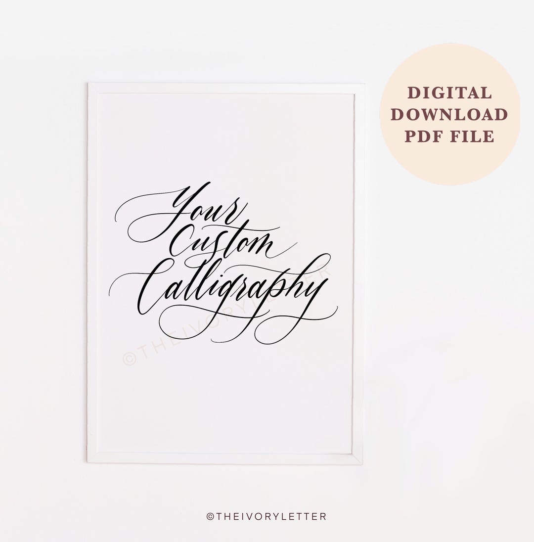 Personalised Calligraphy Quote, Printable, Digital Download ...