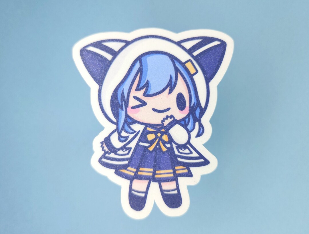 Hololive Chibi Hoshimachi Suisei Hoodie Matte Glitter Vinyl Sticker 3 ...