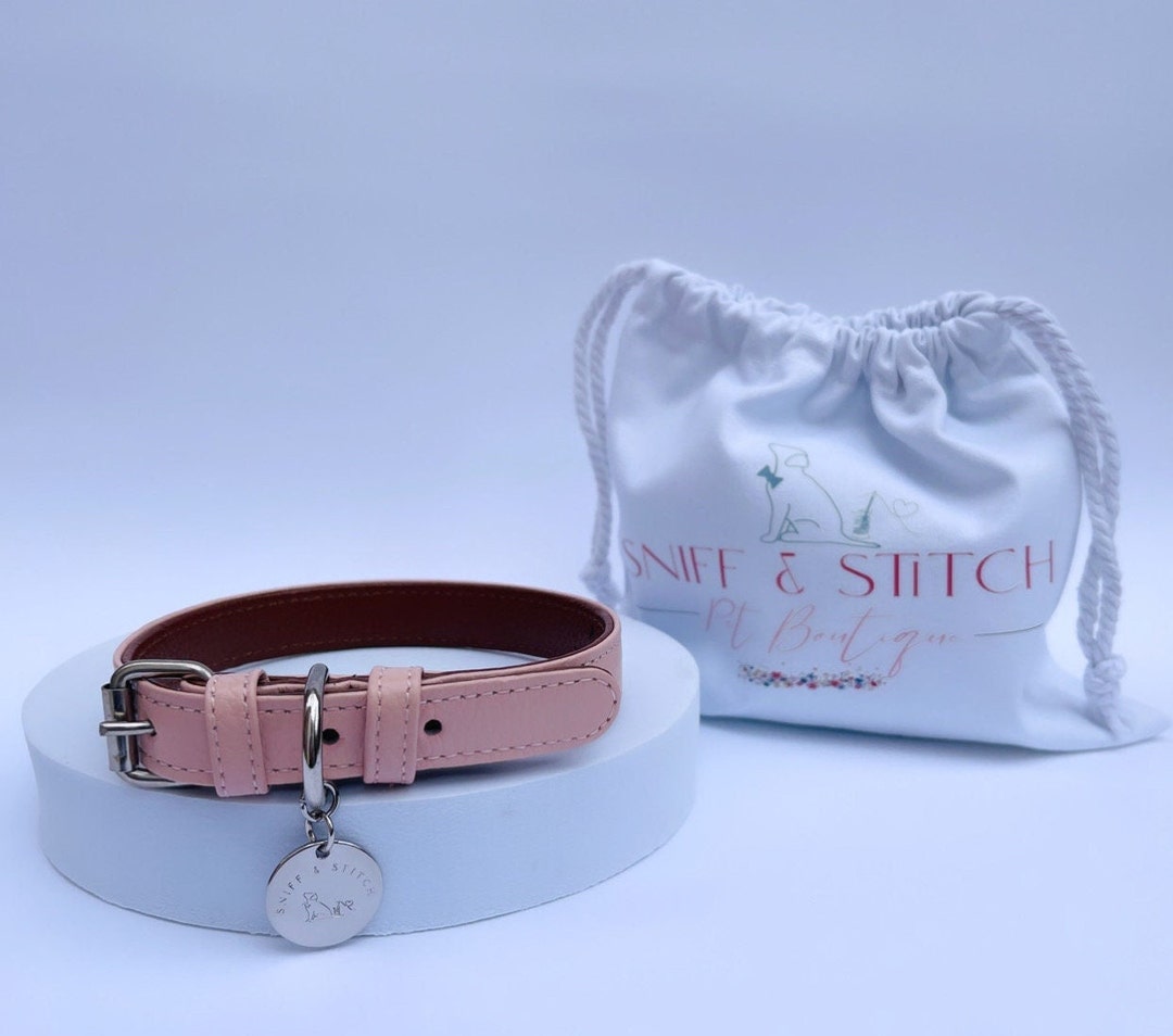 Pink Traditional European Leather Dog Collar - Etsy