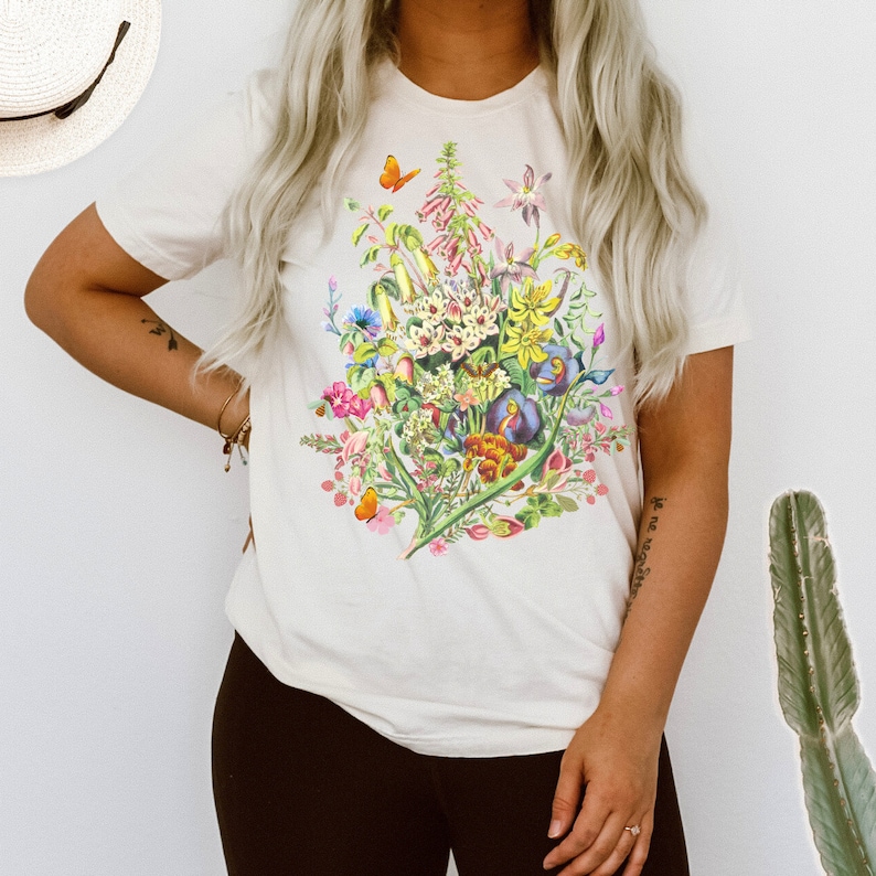 Vintage Botanical Shirt, Decor Art Shirt, Plant Shirt, Gardening Shirt ...