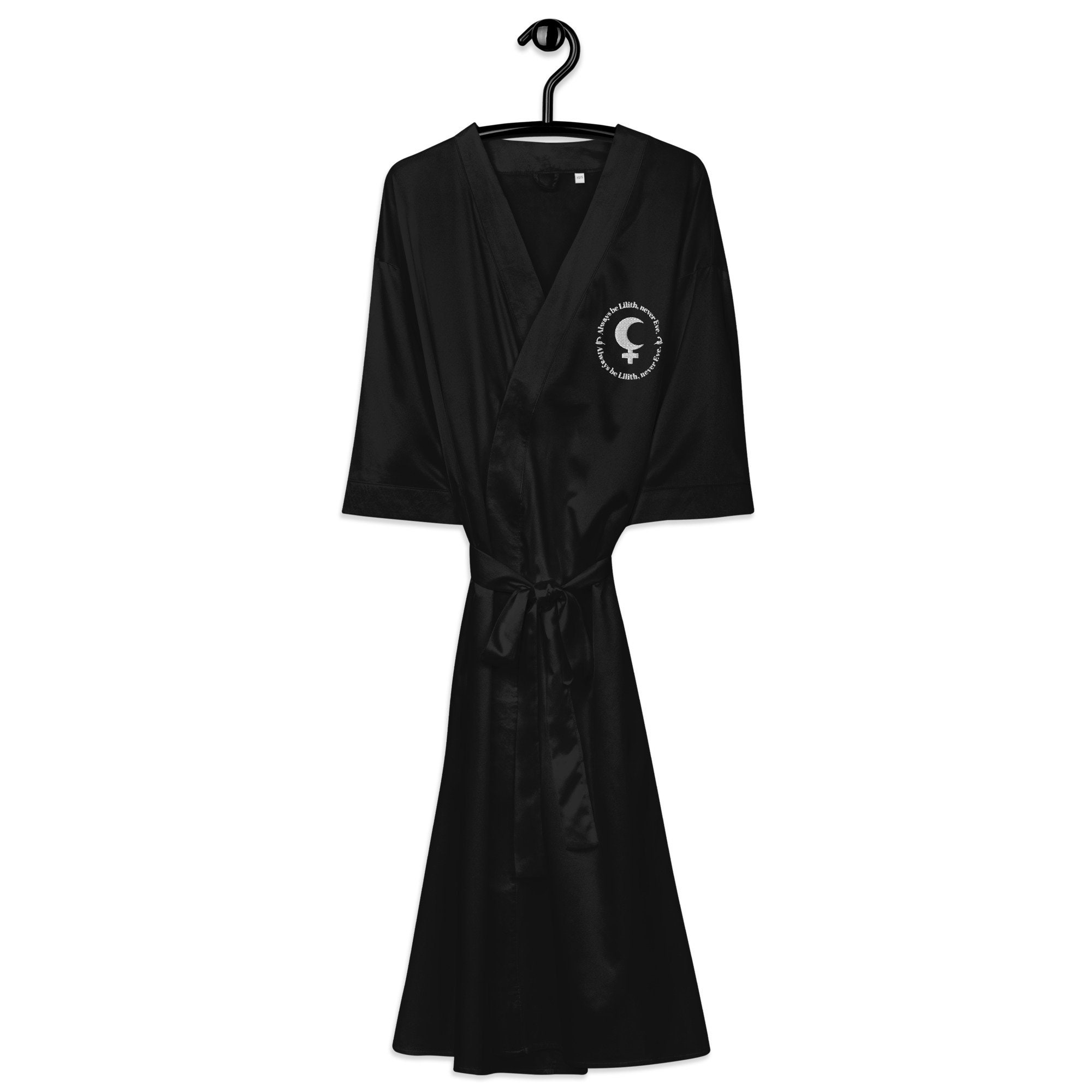 Always Be Lilith Never Eve Embroidered Satin Robe, Goddess Lilith ...