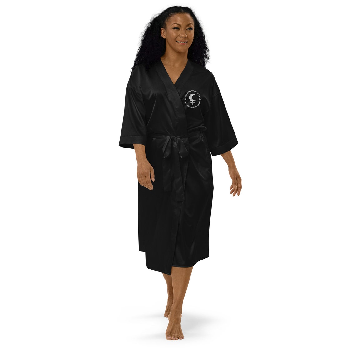 Always Be Lilith Never Eve Embroidered Satin Robe, Goddess Lilith ...