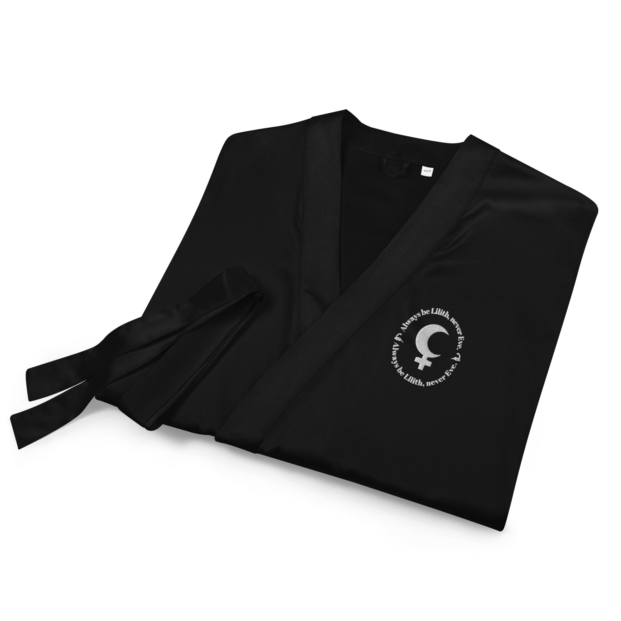 Always Be Lilith Never Eve Embroidered Satin Robe, Goddess Lilith ...