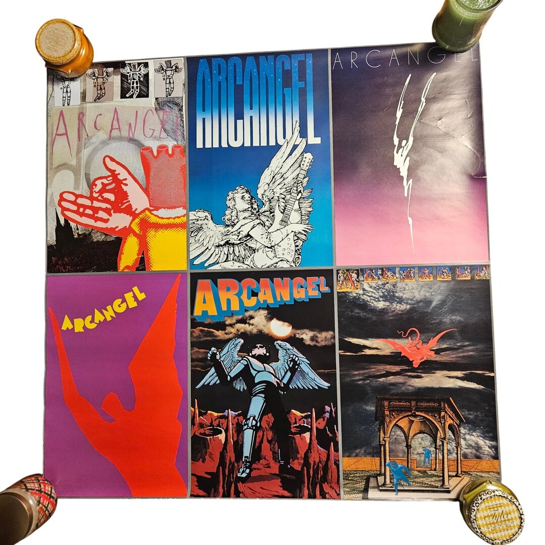 Arcangel Vintage 1980s Promo Poster Display 6 Album Covers 36x36 Prog ...