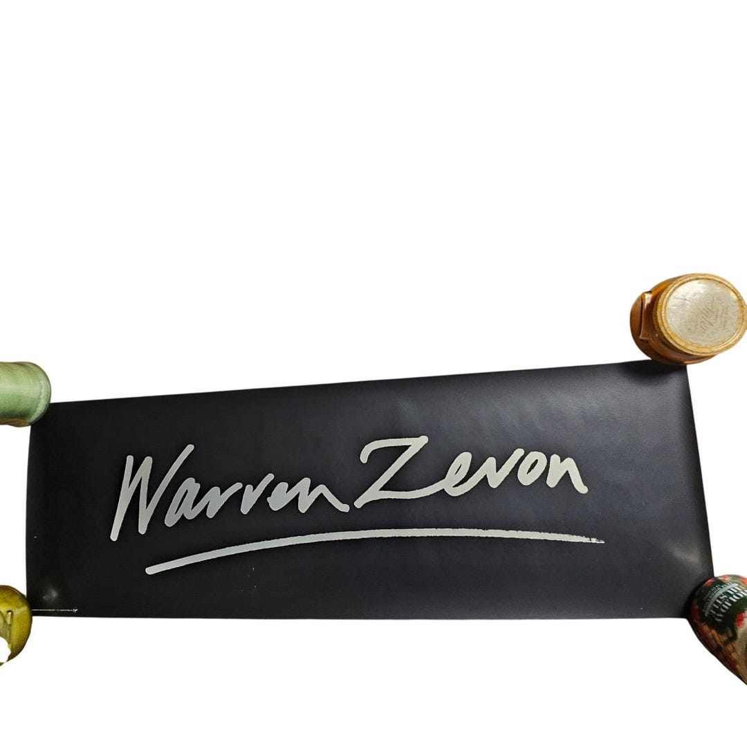 Warren Zevon Vintage 1987 Promo Banner Poster 12x36 Virgin Records Folk ...